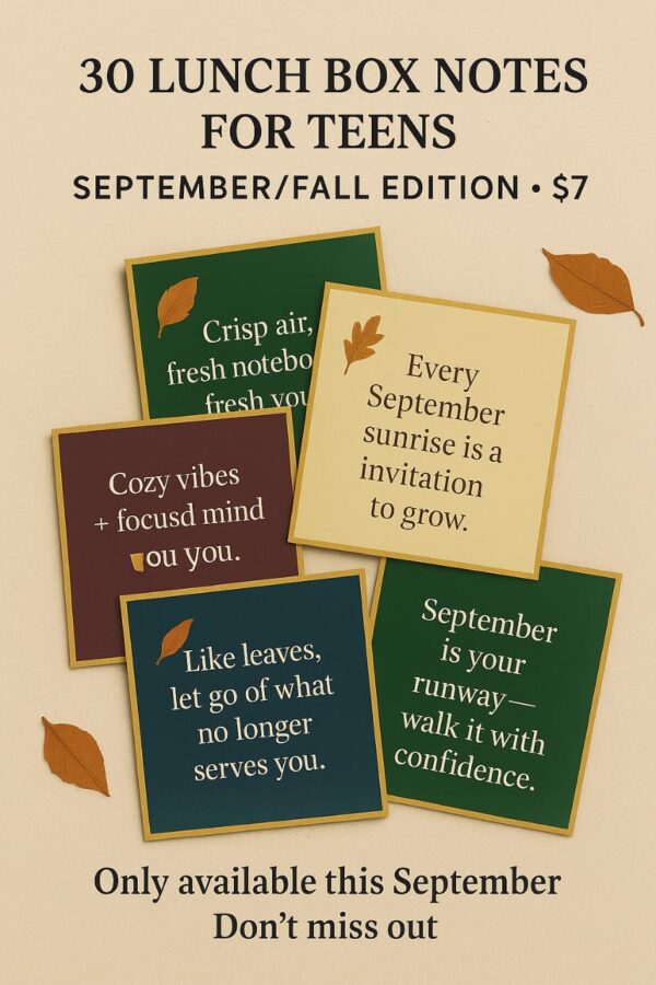 30 Luxury Fall Lunch Box Notes for Teens – September Edition (Printable ...