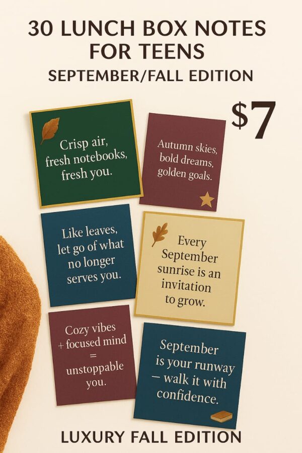 30 Luxury Fall Lunch Box Notes for Teens – September Edition (Printable ...